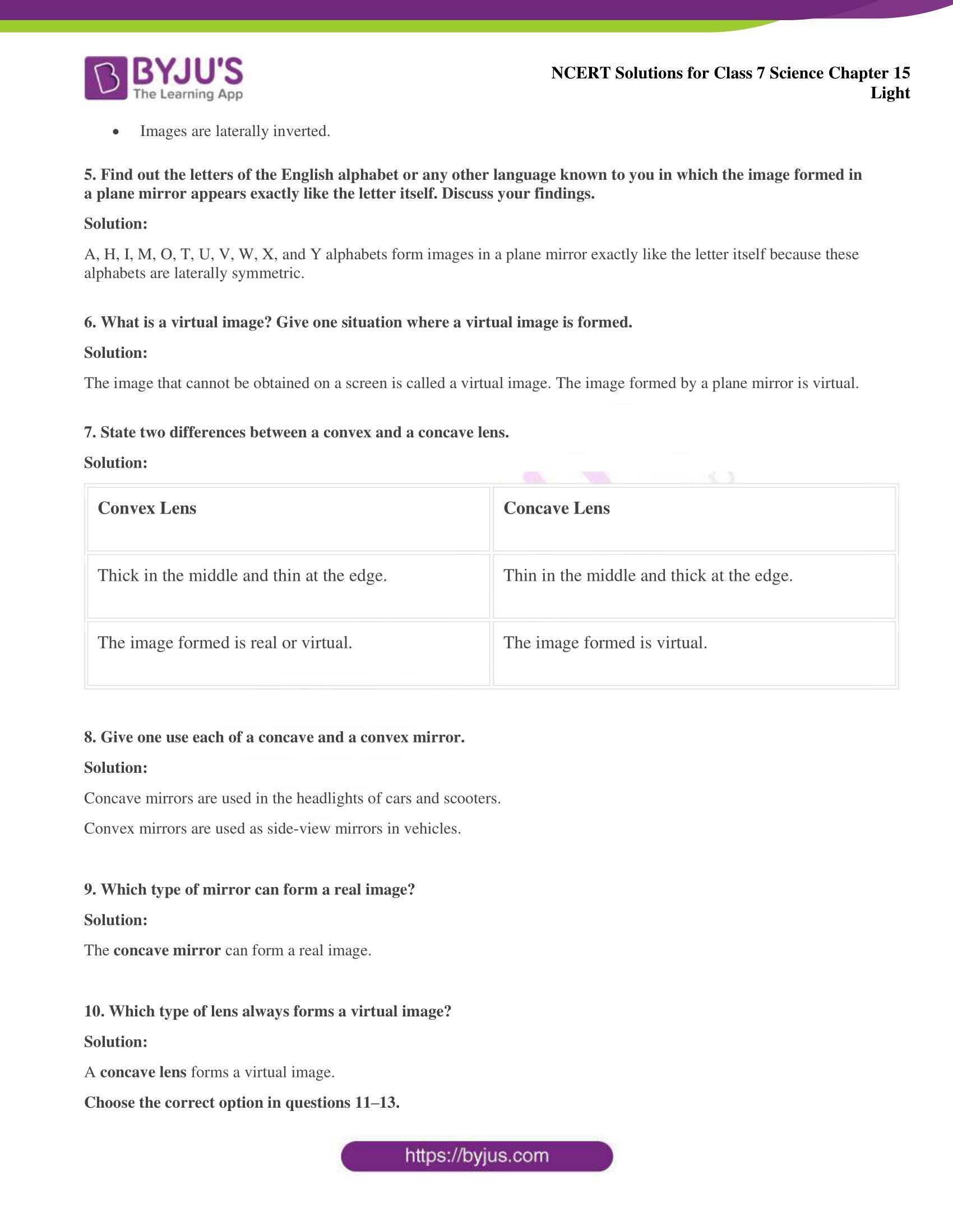 NCERT Solutions Class 7 Science Chapter 15 Light Download PDF NCERT Solutions Class 7 Science Chapter 15 Light Download PDF
