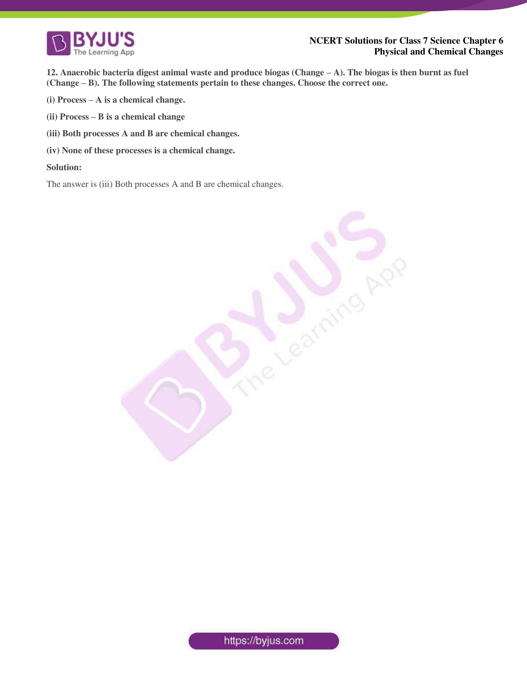 NCERT Solutions For Class 7 Science Chapter 6 Physical And Chemical Changes NCERT Solutions For Class 7 Science Chapter 6 Physical And Chemical Changes