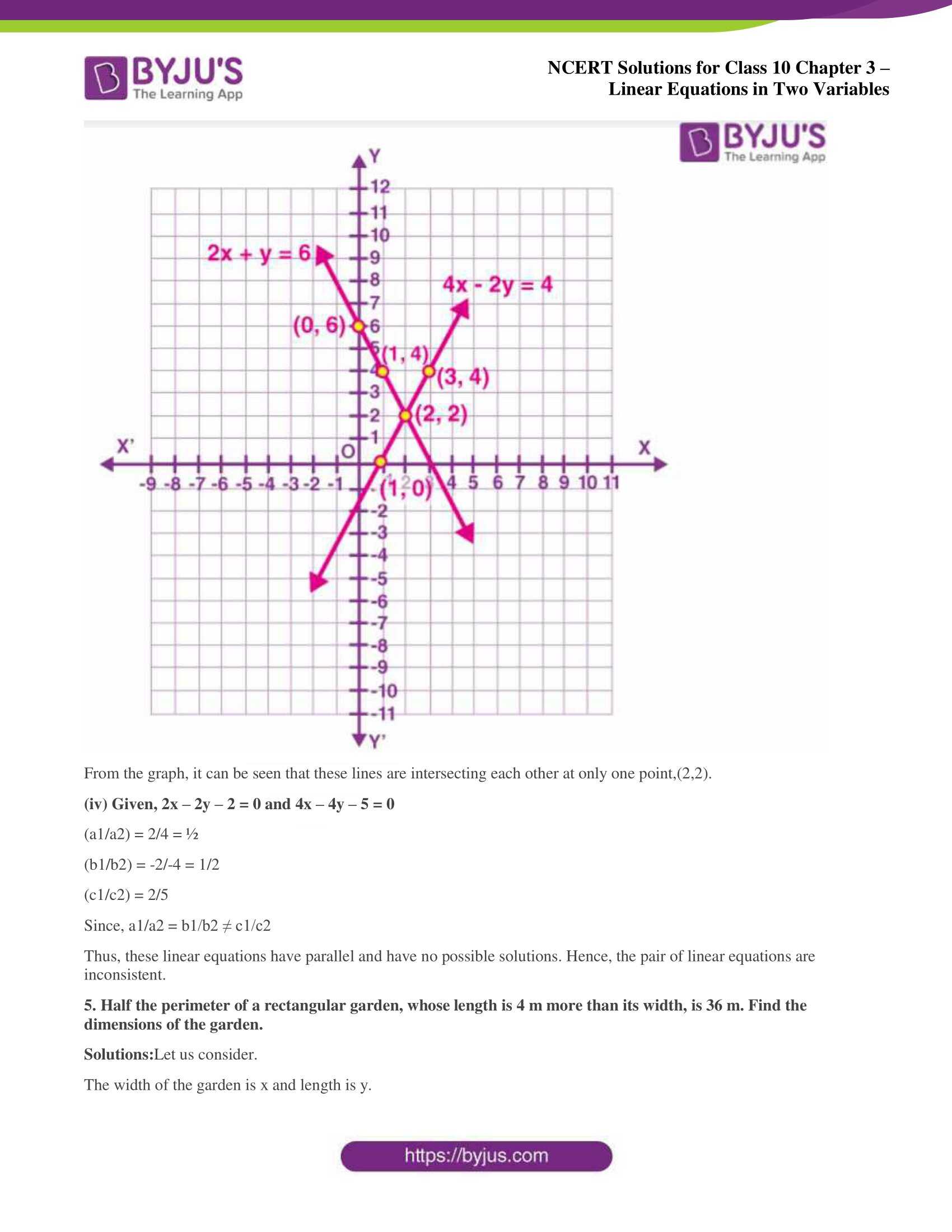 NCERT Solutions for Class 10 Maths Chapter 3 Pair of Linear Equations ...