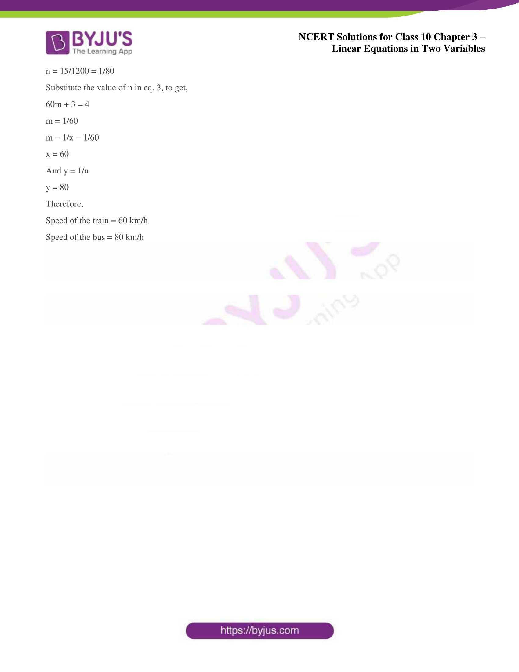 NCERT Solutions for Class 10 Maths Chapter 3 Pair of Linear Equations ...