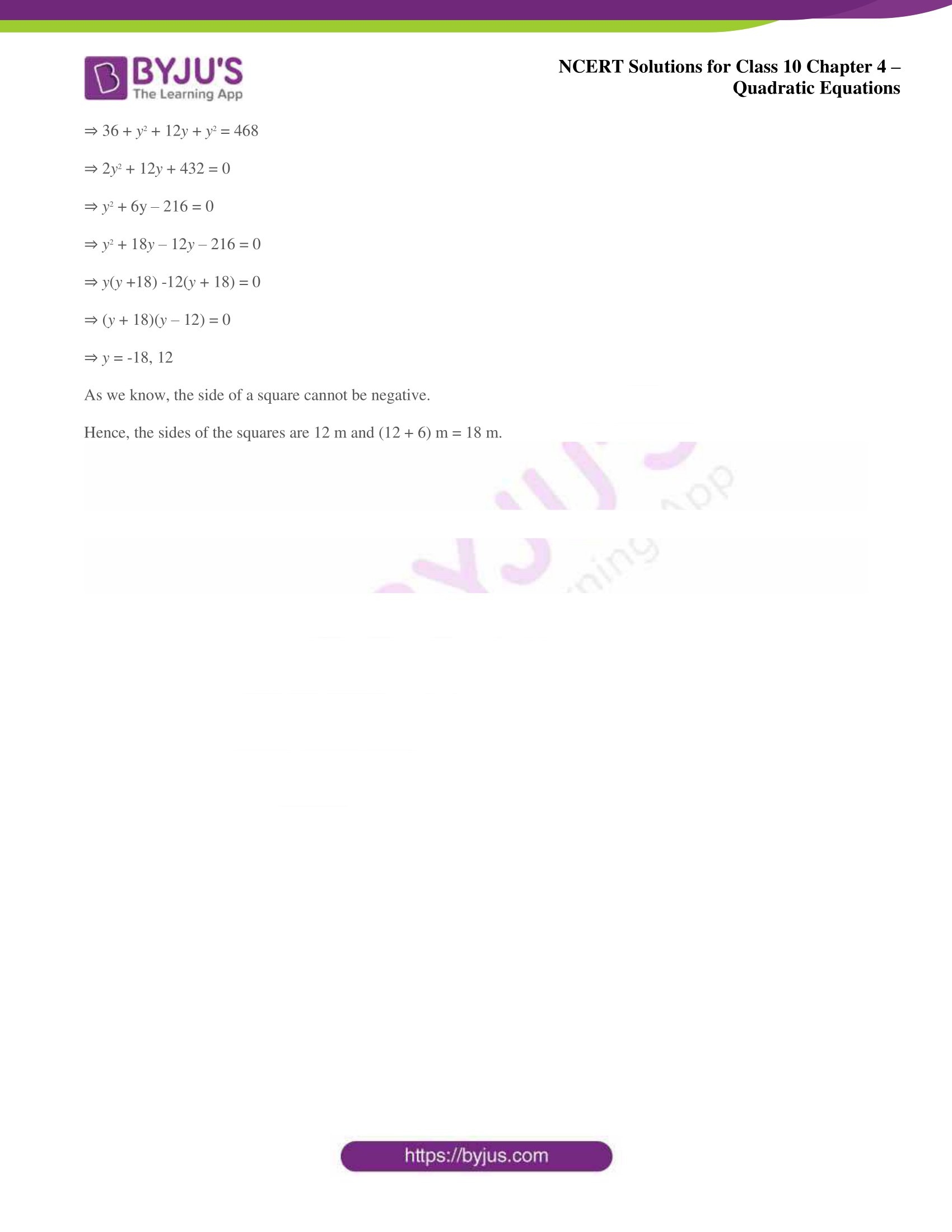 NCERT Solutions for Class 10 Maths Exercise 4.3 Chapter 4 - Quadratic ...