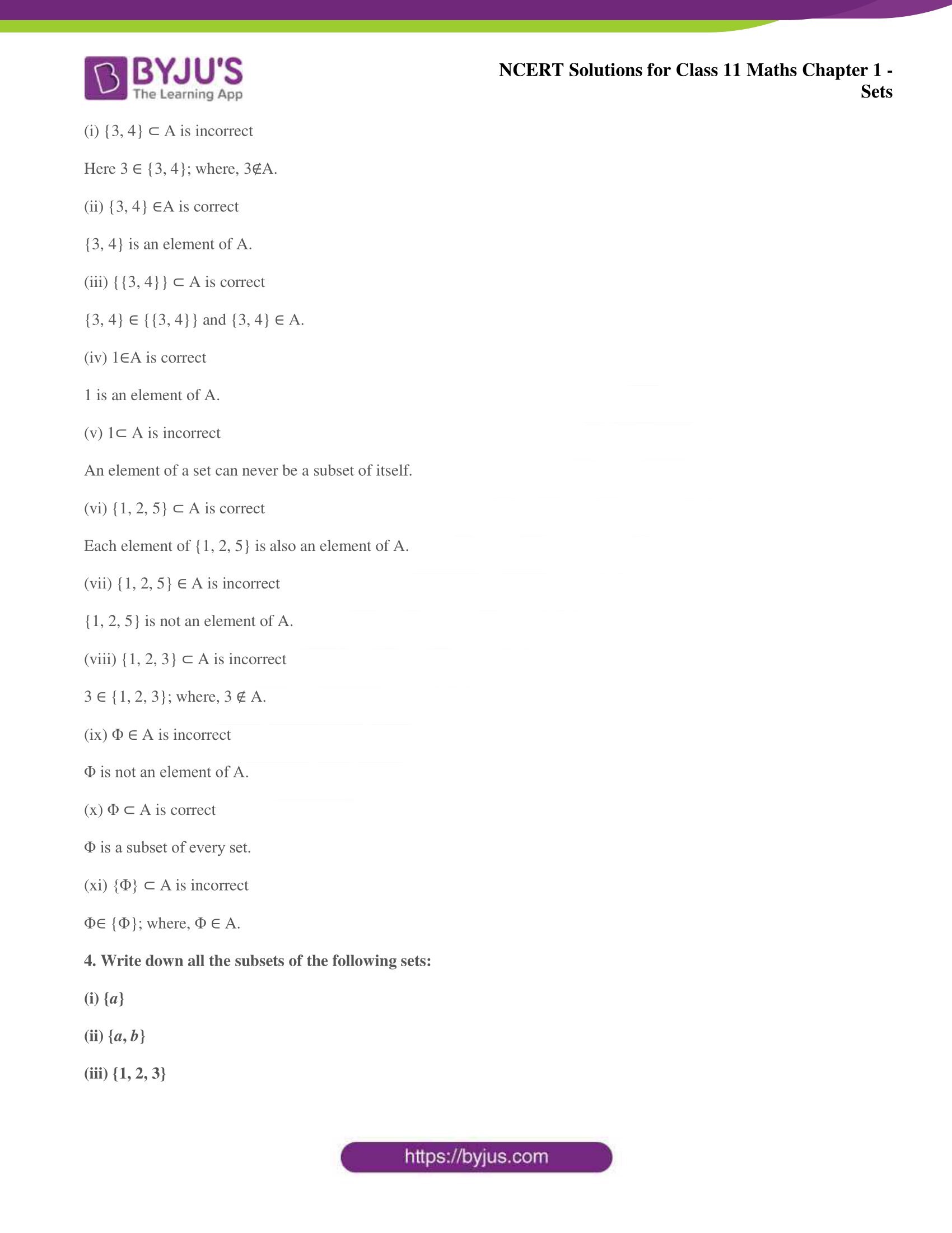 NCERT Solutions Class 11 Maths Chapter 1 Sets Ex 1 3 Download Now NCERT Solutions Class 11 Maths Chapter 1 Sets Ex 1 3 Download Now