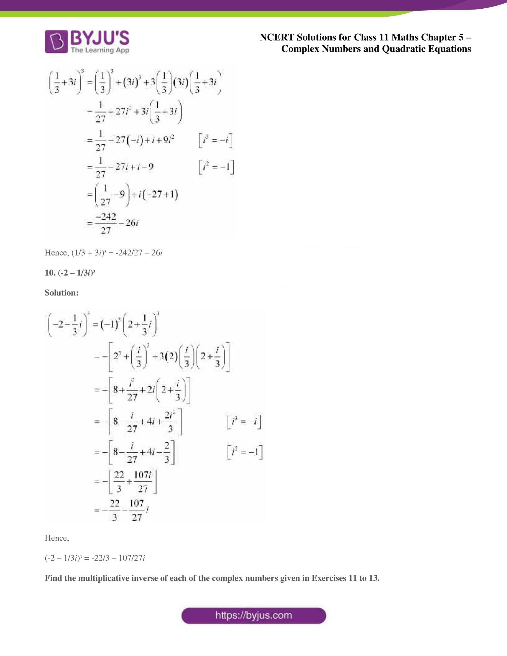 NCERT Solutions For Class 11 Maths Exercise 5 1 Chapter 5 Complex