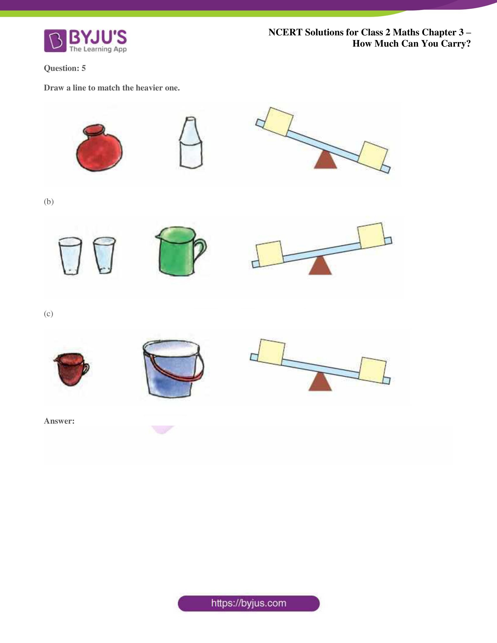 NCERT Solutions For Class 2 Maths Chapter 3 How Much Can You Carry NCERT Solutions For Class 2 Maths Chapter 3 How Much Can You Carry