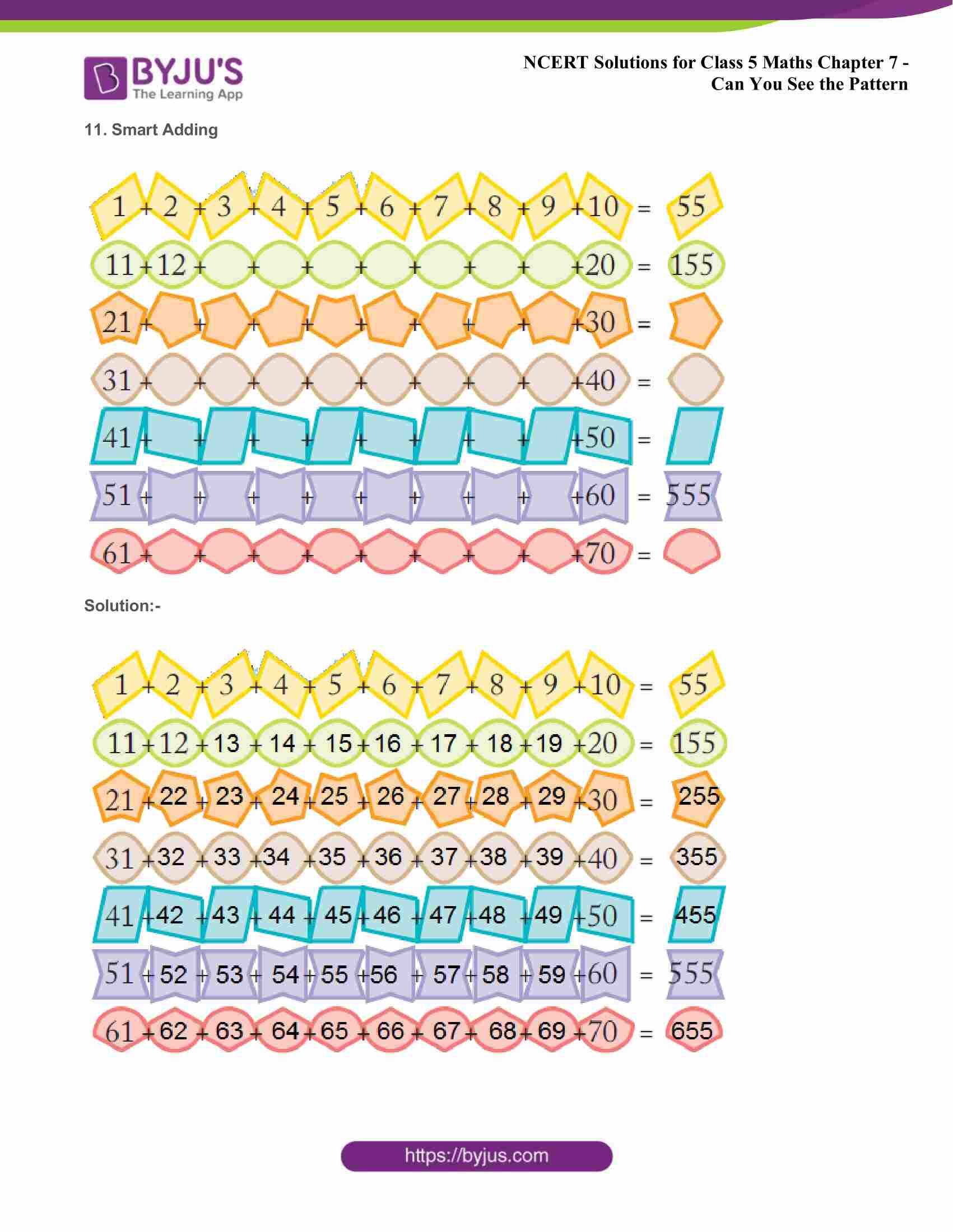 NCERT Solutions Class 5 Maths Chapter 7 Can You See The Pattern Get