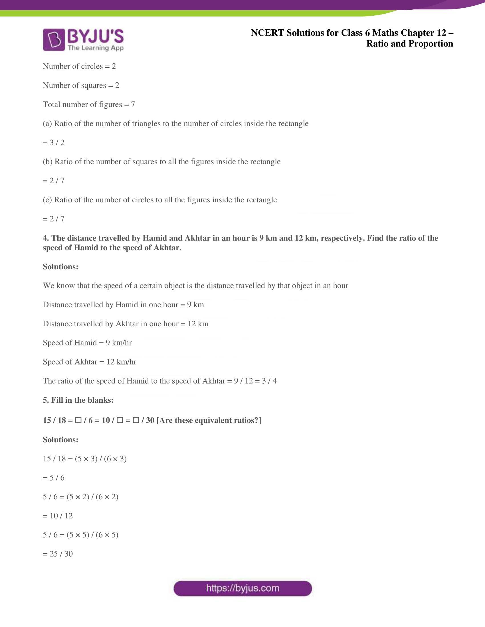 NCERT Solutions For Class 6 Maths Chapter 12 Ratio And Proportion NCERT Solutions For Class 6 Maths Chapter 12 Ratio And Proportion