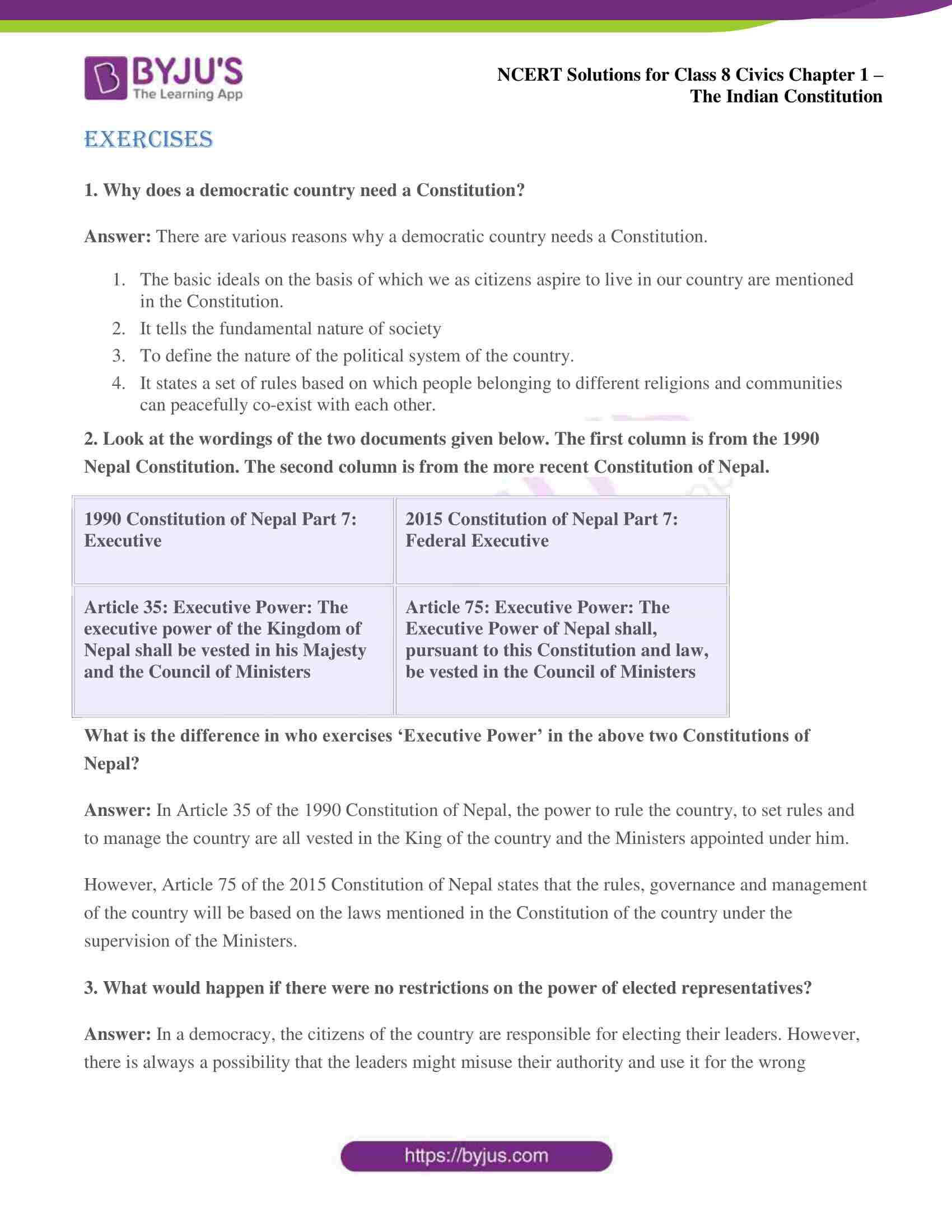 NCERT Solutions For Class 8 Civics Social Science Chapter 1 The Indian NCERT Solutions For Class 8 Civics Social Science Chapter 1 The Indian