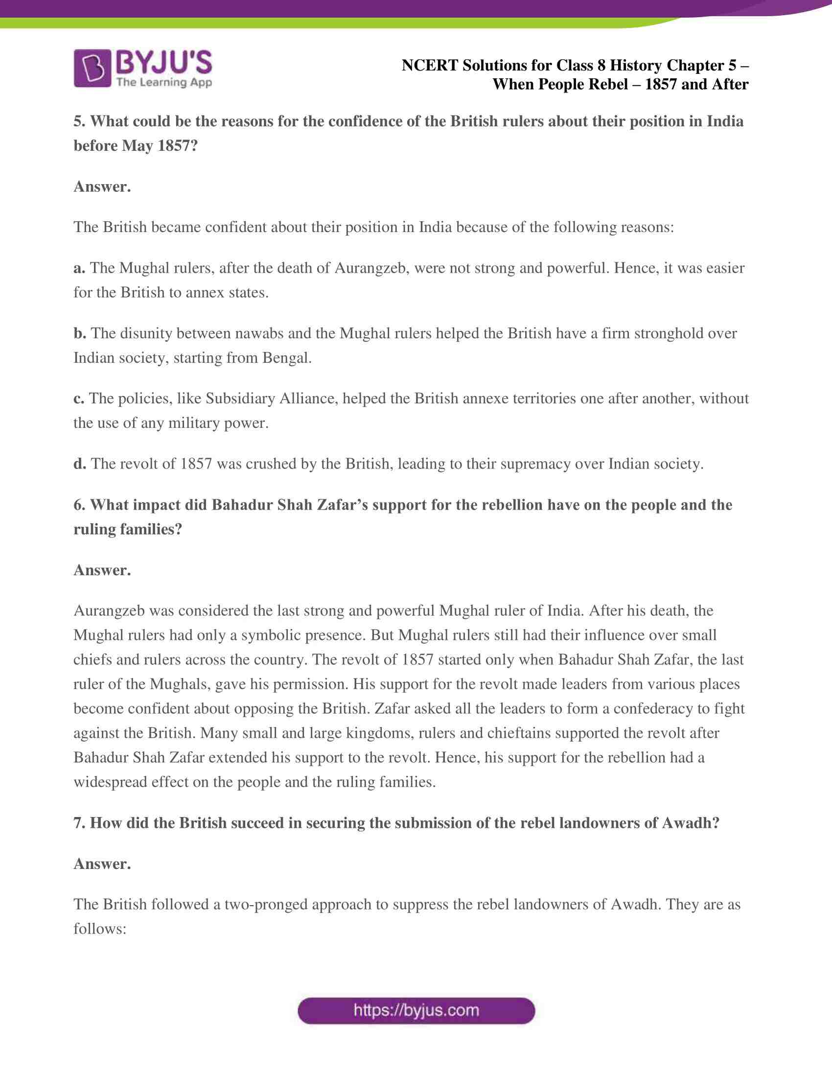 NCERT Solutions For Class 8 History Social Science Chapter 5 When