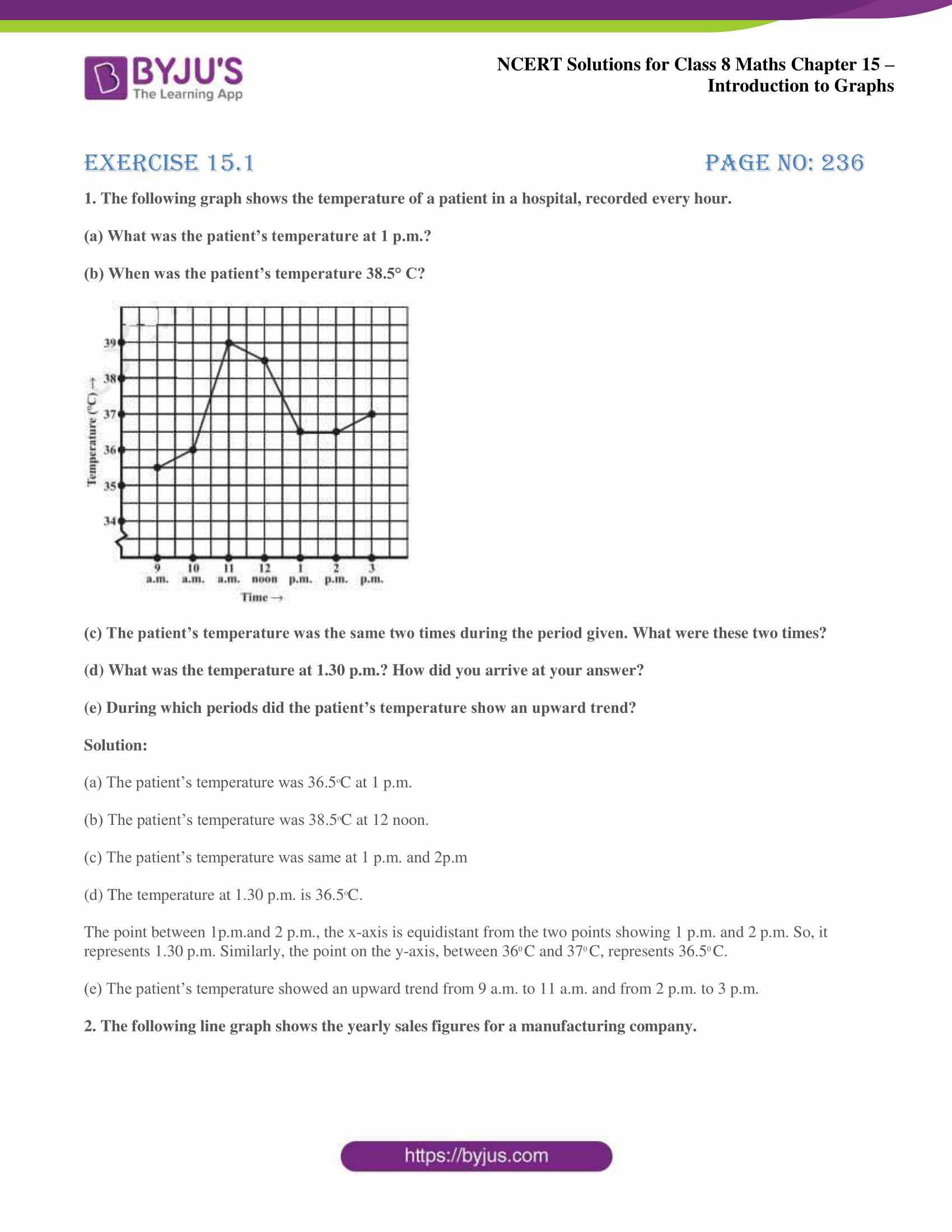 NCERT Solutions Class 8 Maths Chapter 15 Introduction To Graphs NCERT Solutions Class 8 Maths Chapter 15 Introduction To Graphs