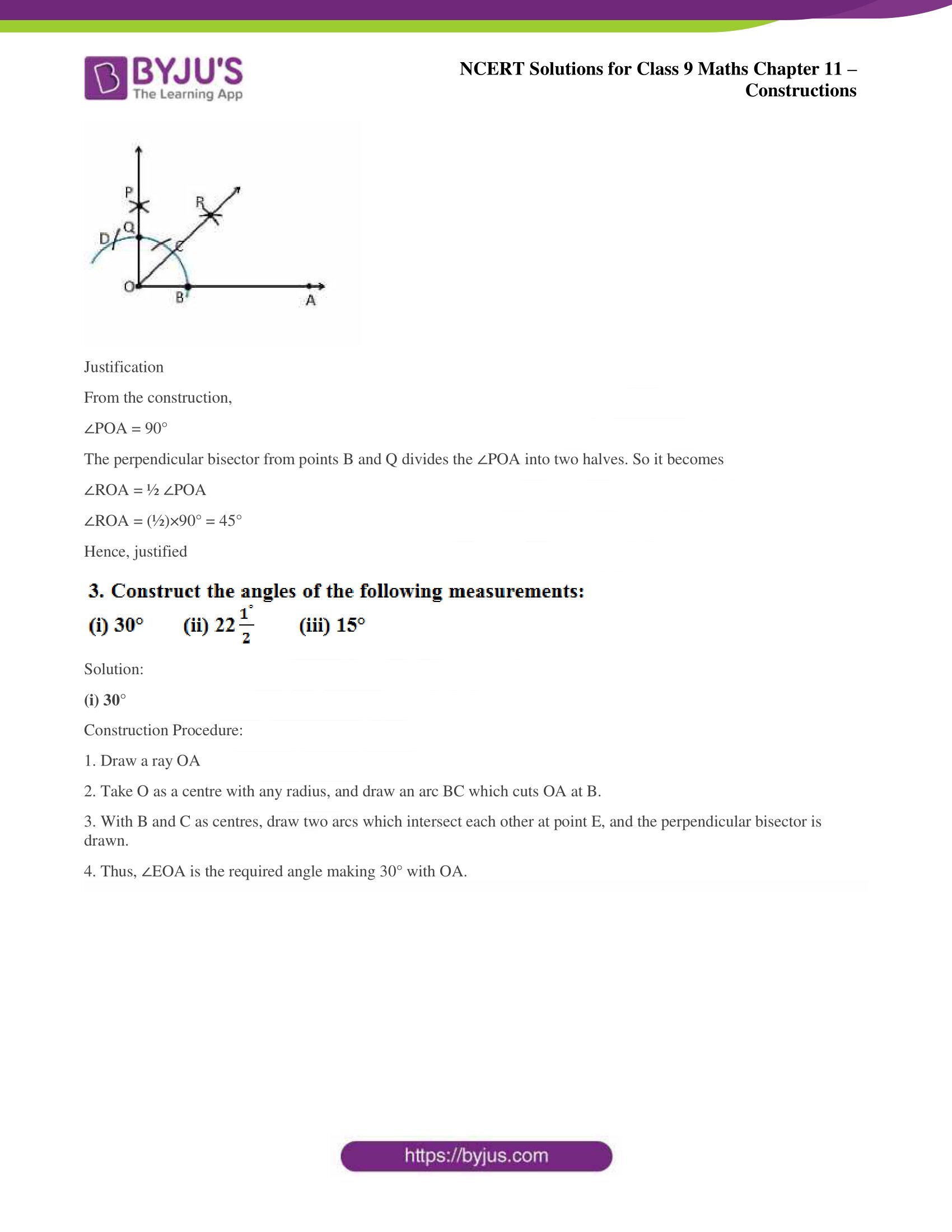 NCERT Solutions Class 9 Maths Chapter 11 Constructions - BYJU'S