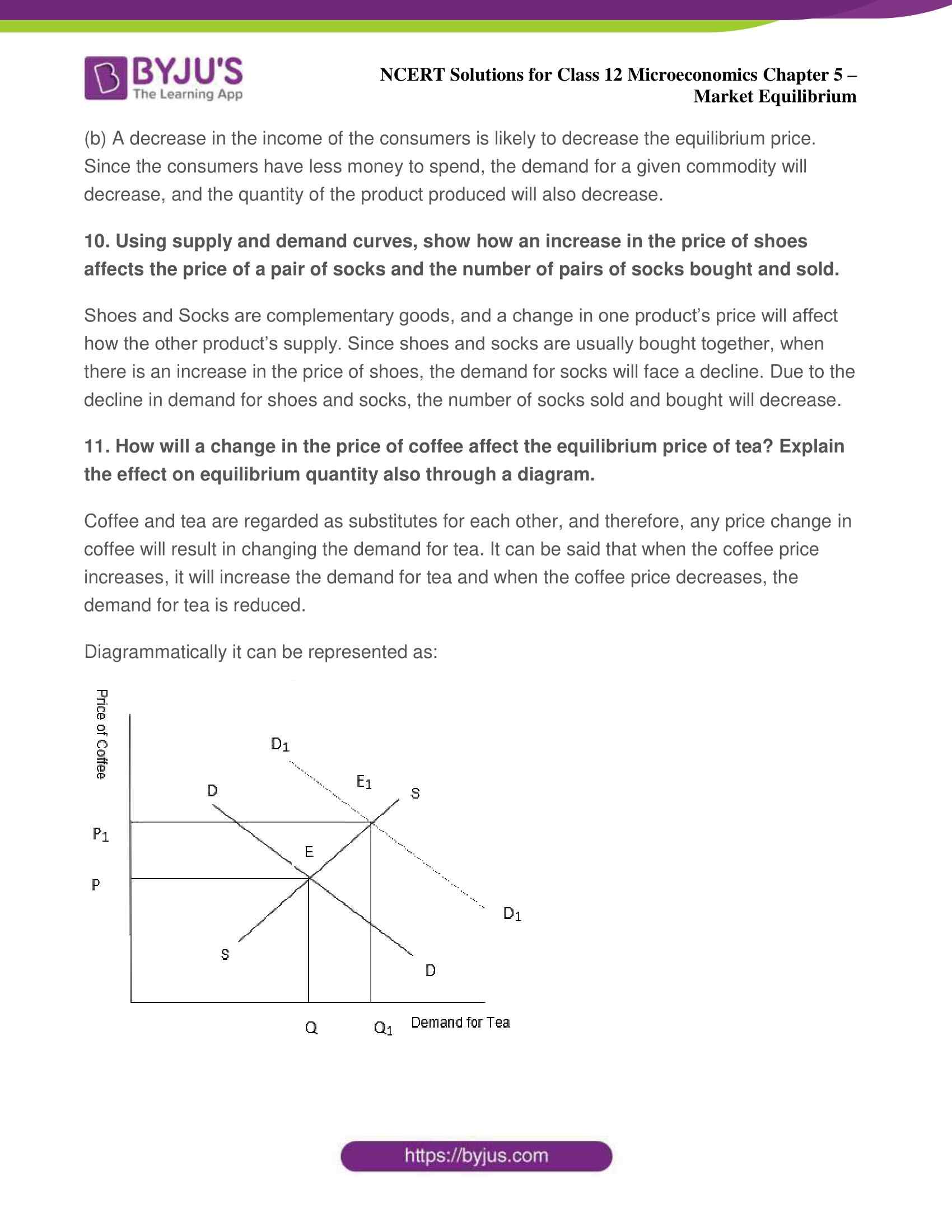 NCERT Solutions For Class 12 Economics Chapter 5 Market Equilibrium NCERT Solutions For Class 12 Economics Chapter 5 Market Equilibrium