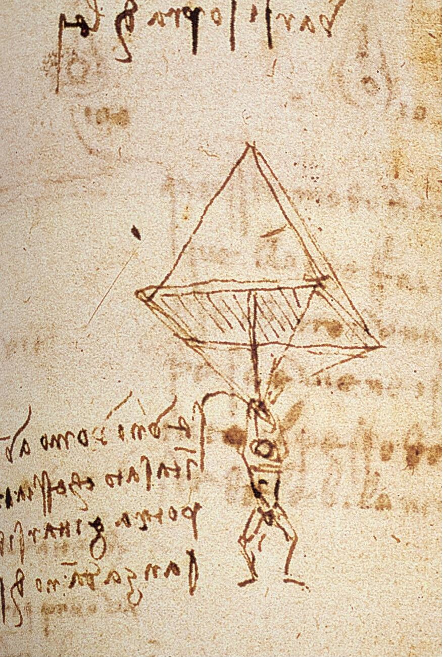 Leonardo Da Vinci Parachute Sketch The Parachute Of Fauste Veranzio